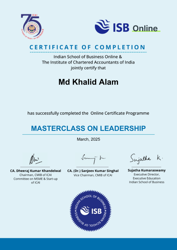 Delighted to share that I have completed the Masterclass on Leadership ... Delighted to share that I have completed the Masterclass on Leadership ...