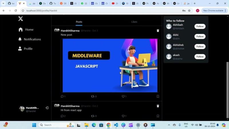 Harshit Sharma on LinkedIn: X Clone || MongoDB, Express, ReactJS ... Harshit Sharma on LinkedIn: X Clone || MongoDB, Express, ReactJS ...