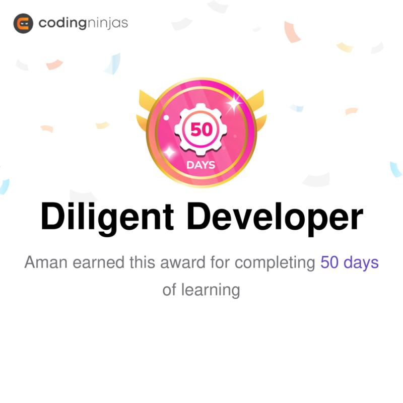Aman Singh Payal on LinkedIn: Codingninjas | Achievements Aman Singh Payal on LinkedIn: Codingninjas | Achievements