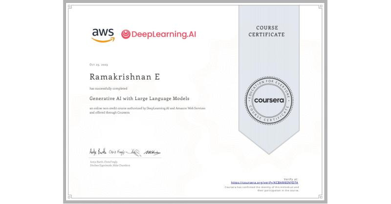 Ramakrishnan Easwaran on LinkedIn: Completion Certificate for ... Ramakrishnan Easwaran on LinkedIn: Completion Certificate for ...