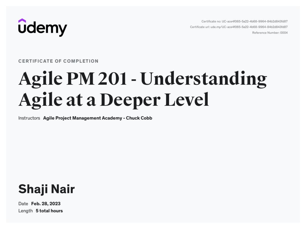 Shaji Nair on LinkedIn: Udemy Course Completion Certificate Shaji Nair on LinkedIn: Udemy Course Completion Certificate
