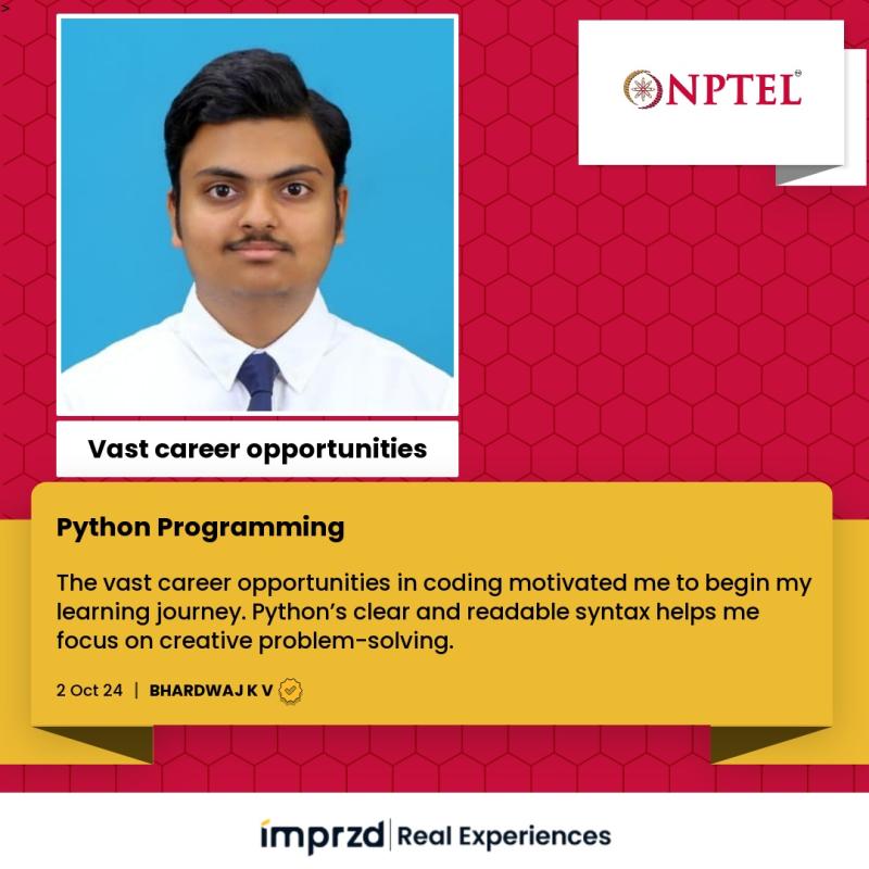 Bhardwaj K V on LinkedIn: NPTEL Bhardwaj K V on LinkedIn: NPTEL