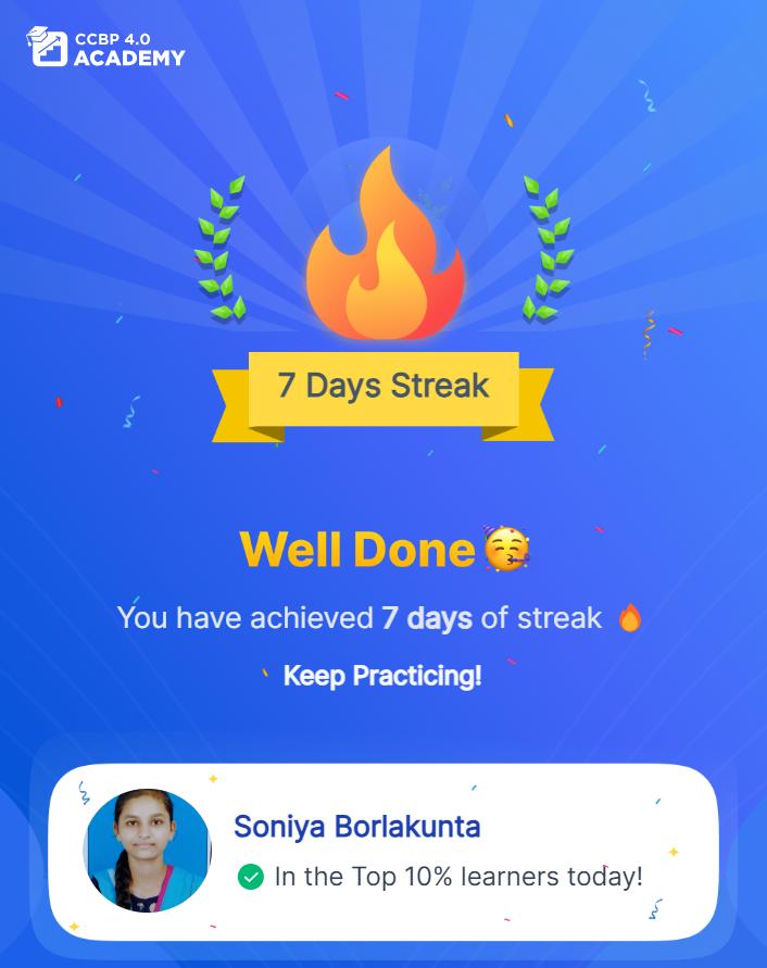 #nxtwave #ccbp #nxtwavestreak | Borlakunta Soniya #nxtwave #ccbp #nxtwavestreak | Borlakunta Soniya