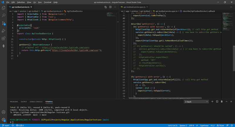 Piyali Das on LinkedIn: Jasmine Unit Test case of Angular API service ... Piyali Das on LinkedIn: Jasmine Unit Test case of Angular API service ...