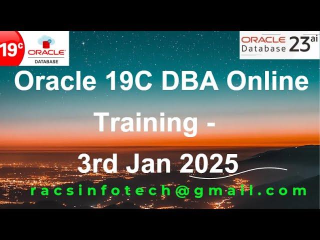 Oracle DBA Online Training - New batch Starts from 3rd Jan 2025 ... Oracle DBA Online Training - New batch Starts from 3rd Jan 2025 ...