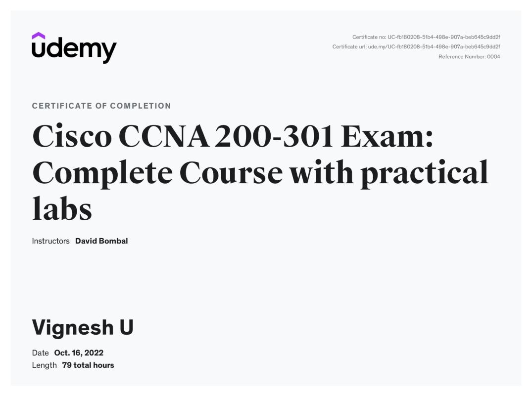 Vignesh U on LinkedIn: Udemy Course Completion Certificate Vignesh U on LinkedIn: Udemy Course Completion Certificate