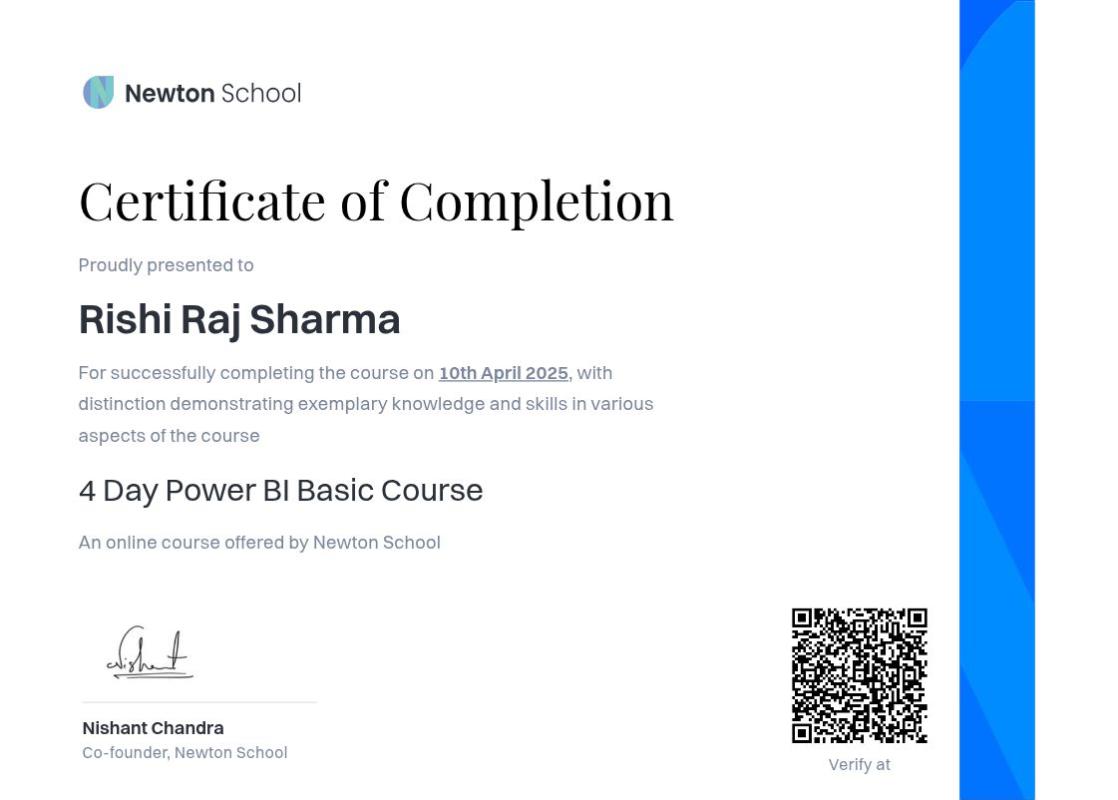 Rishi Raj Sharma got certified! | Newton School | Rishi Raj S. Rishi Raj Sharma got certified! | Newton School | Rishi Raj S.