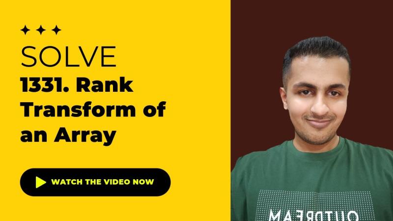 Mayur Programming Club on LinkedIn: Solve 1331. Rank Transform of an ... Mayur Programming Club on LinkedIn: Solve 1331. Rank Transform of an ...
