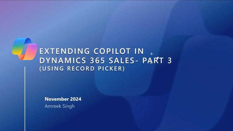 YUN ZHU on LinkedIn: Extending Copilot in Sales Part 3 | Dynamics 365 Bites YUN ZHU on LinkedIn: Extending Copilot in Sales Part 3 | Dynamics 365 Bites