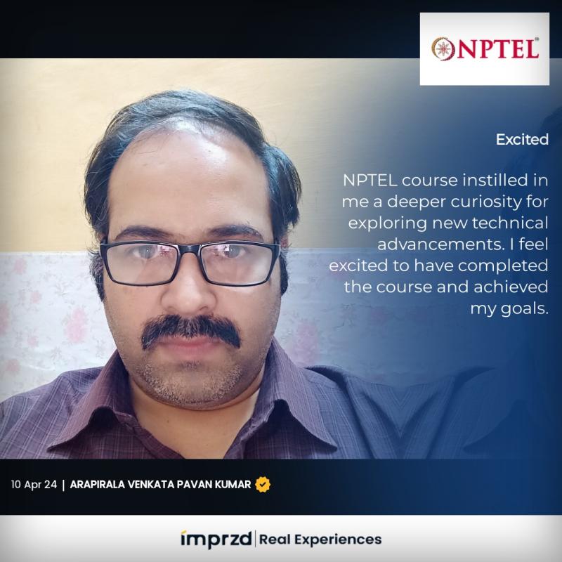 NPTEL | Venkata Pavan Kumar Arapirala NPTEL | Venkata Pavan Kumar Arapirala