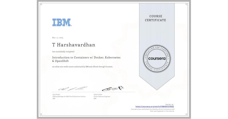 Completion Certificate for Introduction to Containers w/ Docker… | T ... Completion Certificate for Introduction to Containers w/ Docker… | T ...