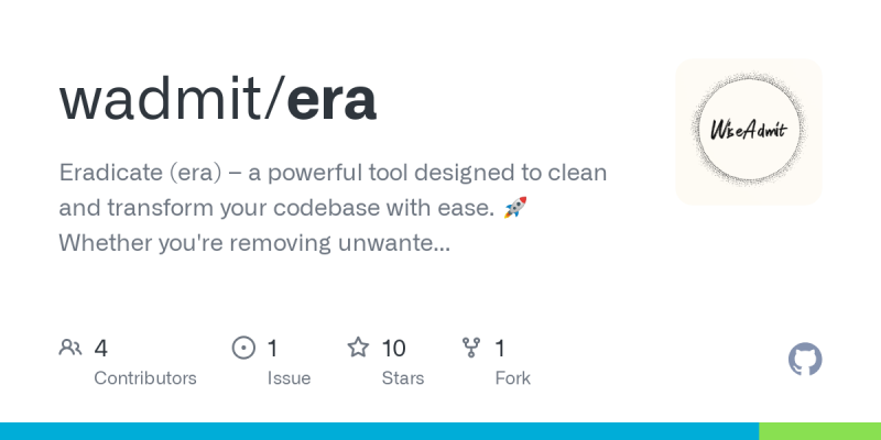 GitHub - wadmit/era: Eradicate (era) – a powerful tool designed to ... GitHub - wadmit/era: Eradicate (era) – a powerful tool designed to ...