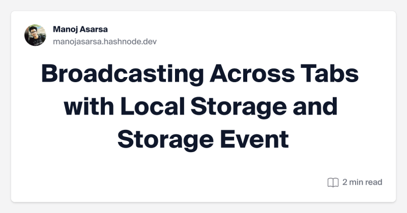 How to auto-log out from tabs with Storage event | Manoj Asarsa posted ... How to auto-log out from tabs with Storage event | Manoj Asarsa posted ...