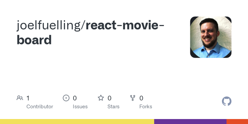 Joel Fuelling on LinkedIn: GitHub - joelfuelling/react-movie-board Joel Fuelling on LinkedIn: GitHub - joelfuelling/react-movie-board
