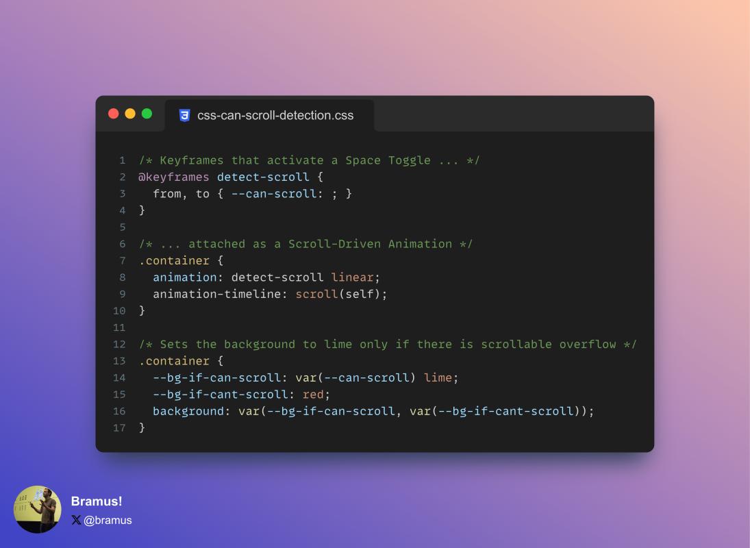 HTML.MD on LinkedIn: Solved by CSS Scroll-Driven Animations: Detect if ... HTML.MD on LinkedIn: Solved by CSS Scroll-Driven Animations: Detect if ...