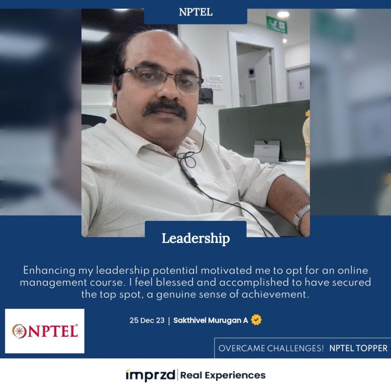 Sakthivel Murugan on LinkedIn: NPTEL Sakthivel Murugan on LinkedIn: NPTEL