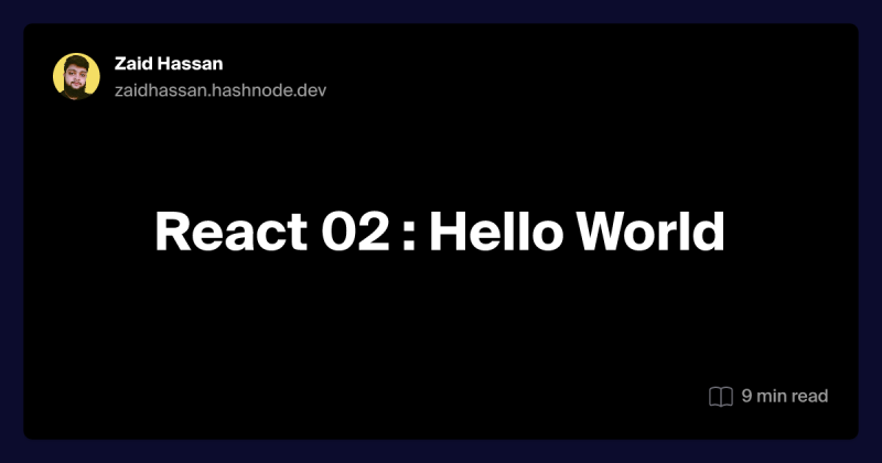 Zaid Hassan on LinkedIn: Creating Your First React App: Understanding ... Zaid Hassan on LinkedIn: Creating Your First React App: Understanding ...