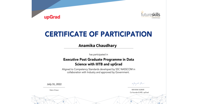 Anamika Chaudhary on LinkedIn: DS C46 NASSCOM certificate • Anamika ... Anamika Chaudhary on LinkedIn: DS C46 NASSCOM certificate • Anamika ...