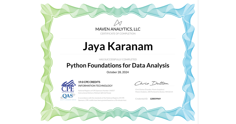 Jaya Karanam on LinkedIn: Python Foundations for Data Analysis • Jaya ... Jaya Karanam on LinkedIn: Python Foundations for Data Analysis • Jaya ...
