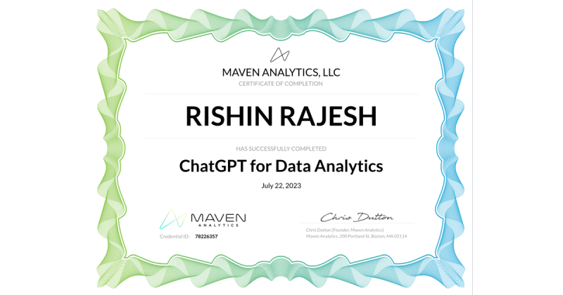 Rishin Rajesh on LinkedIn: ChatGPT for Data Analytics • RISHIN RAJESH ... Rishin Rajesh on LinkedIn: ChatGPT for Data Analytics • RISHIN RAJESH ...