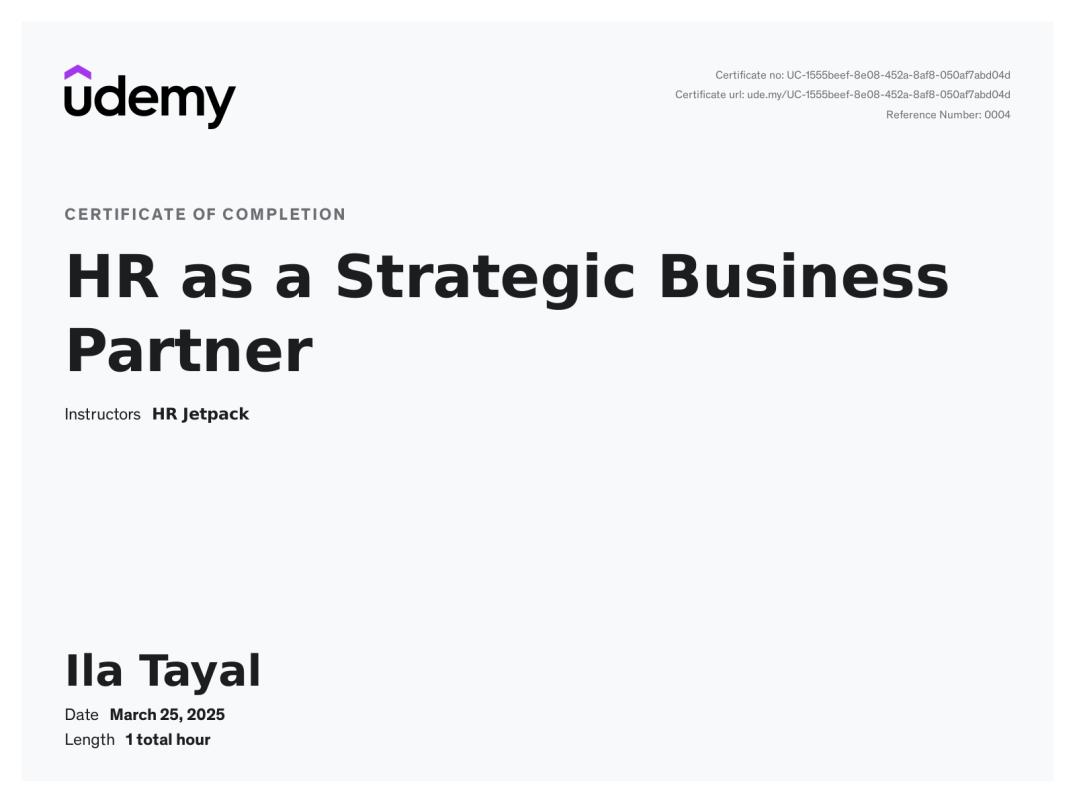 Udemy Course Completion Certificate | Ila Tayal Udemy Course Completion Certificate | Ila Tayal