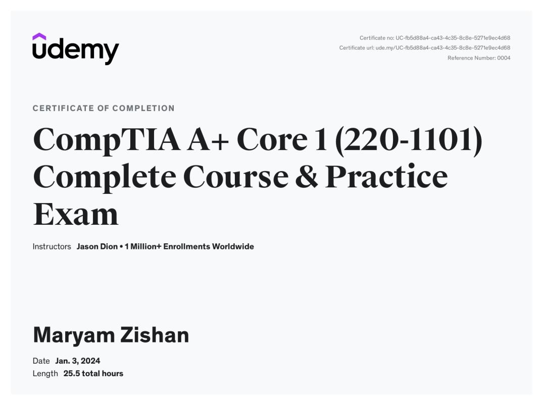 Udemy Course Completion Certificate | Maryam Z. Udemy Course Completion Certificate | Maryam Z.