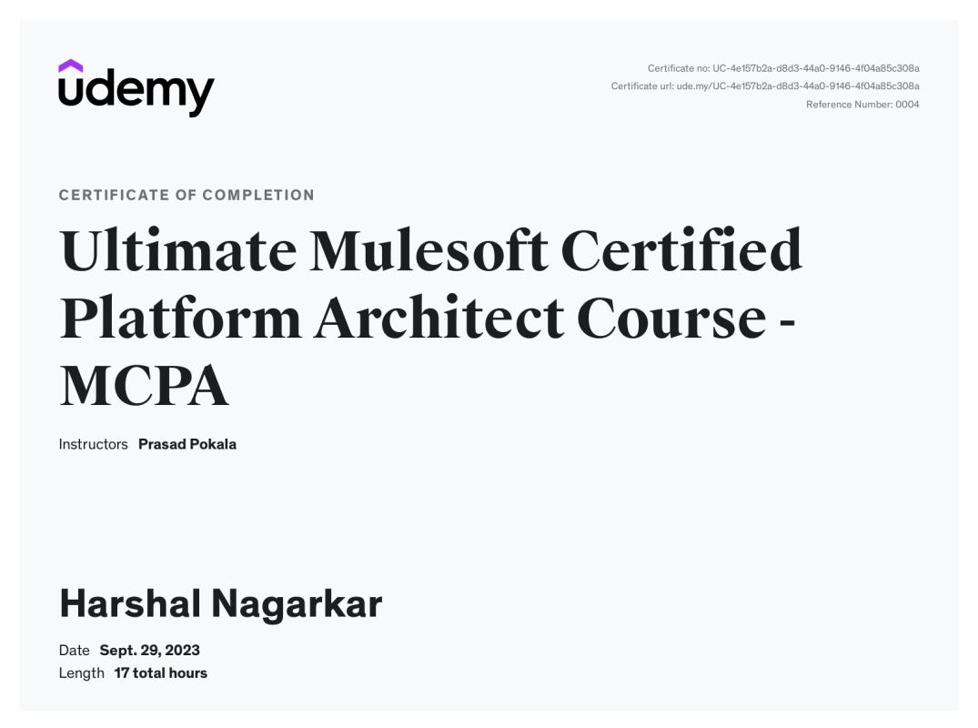 Harshal Nagarkar on LinkedIn: Udemy Course Completion Certificate Harshal Nagarkar on LinkedIn: Udemy Course Completion Certificate