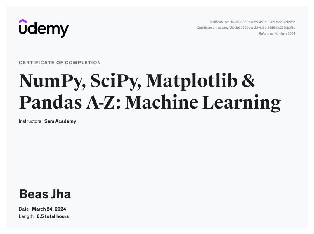 Beas Jha on LinkedIn: Udemy Course Completion Certificate Beas Jha on LinkedIn: Udemy Course Completion Certificate
