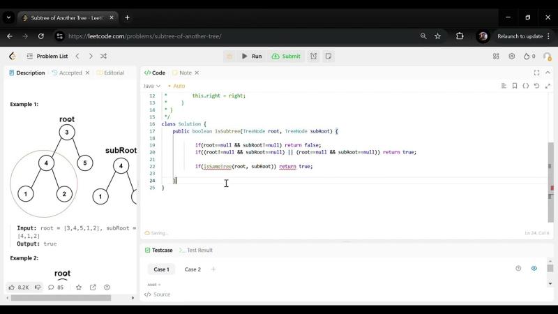 Rajat Srivastava on LinkedIn: Subtree of Another Tree || LeetCode ... Rajat Srivastava on LinkedIn: Subtree of Another Tree || LeetCode ...