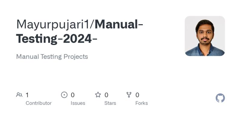 Mayur Pujari on LinkedIn: GitHub - Mayurpujari1/Manual-Testing-2024 ... Mayur Pujari on LinkedIn: GitHub - Mayurpujari1/Manual-Testing-2024 ...