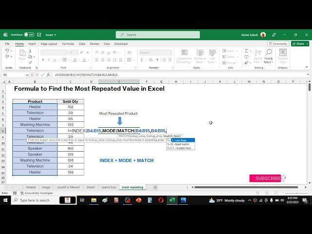 Learn Microsoft Excel on LinkedIn: Find Out the Most Repeated Value in ... Learn Microsoft Excel on LinkedIn: Find Out the Most Repeated Value in ...