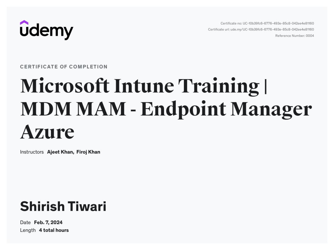 Shirish Tiwari on LinkedIn: Udemy Course Completion Certificate Shirish Tiwari on LinkedIn: Udemy Course Completion Certificate