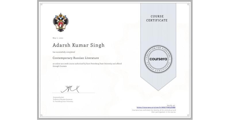 Adarsh Singh on LinkedIn: Completion Certificate for Contemporary ... Adarsh Singh on LinkedIn: Completion Certificate for Contemporary ...