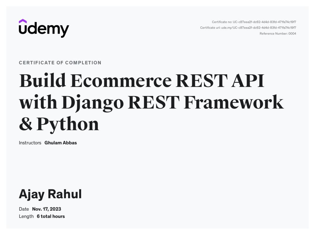 Ajay Rahul on LinkedIn: #python3 #django #restapi #webdevelopment Ajay Rahul on LinkedIn: #python3 #django #restapi #webdevelopment
