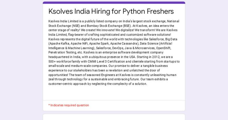 Mohit Kumar on LinkedIn: Ksolves India Hiring for Python Freshers | 20 ... Mohit Kumar on LinkedIn: Ksolves India Hiring for Python Freshers | 20 ...