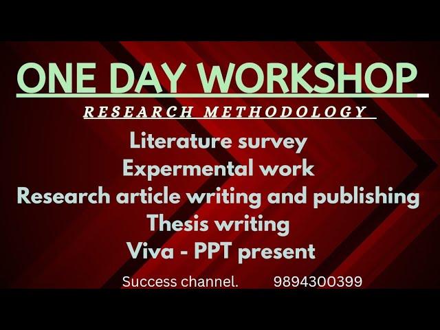 Dr. Chithambaram V on LinkedIn: One day workshop - Research methodology Dr. Chithambaram V on LinkedIn: One day workshop - Research methodology