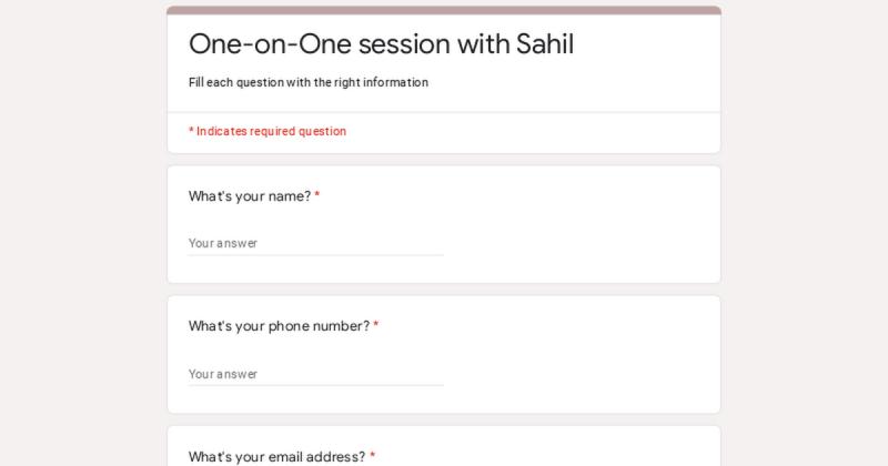 Sahil Bansal on LinkedIn: One-on-One session with Sahil Sahil Bansal on LinkedIn: One-on-One session with Sahil