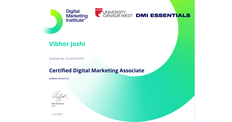 Vibhor Joshi on LinkedIn: Certified Digital Marketing Associate ... Vibhor Joshi on LinkedIn: Certified Digital Marketing Associate ...