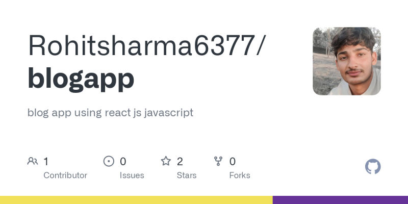 Rohit Sharma on LinkedIn: GitHub - hell-lord-5911/blogapp: blog app ... Rohit Sharma on LinkedIn: GitHub - hell-lord-5911/blogapp: blog app ...