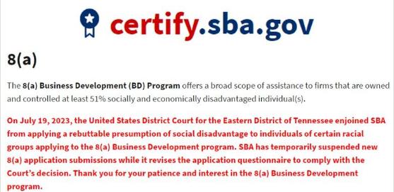 Valerie D. on LinkedIn: SBA Puts “Temporary Pause” on New 8(a) Program ... Valerie D. on LinkedIn: SBA Puts “Temporary Pause” on New 8(a) Program ...
