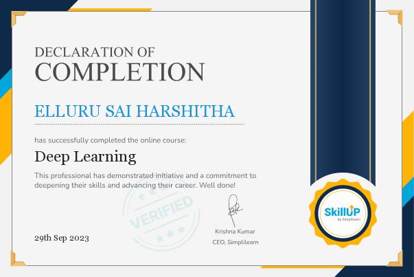Sai Harshitha Elluru on LinkedIn: ELLURU SAI HARSHITHA has successfully ... Sai Harshitha Elluru on LinkedIn: ELLURU SAI HARSHITHA has successfully ...