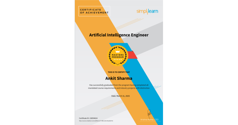 Artificial Intelligence Engineer • Ankit Sharma • Simplilearn | Ankit ... Artificial Intelligence Engineer • Ankit Sharma • Simplilearn | Ankit ...