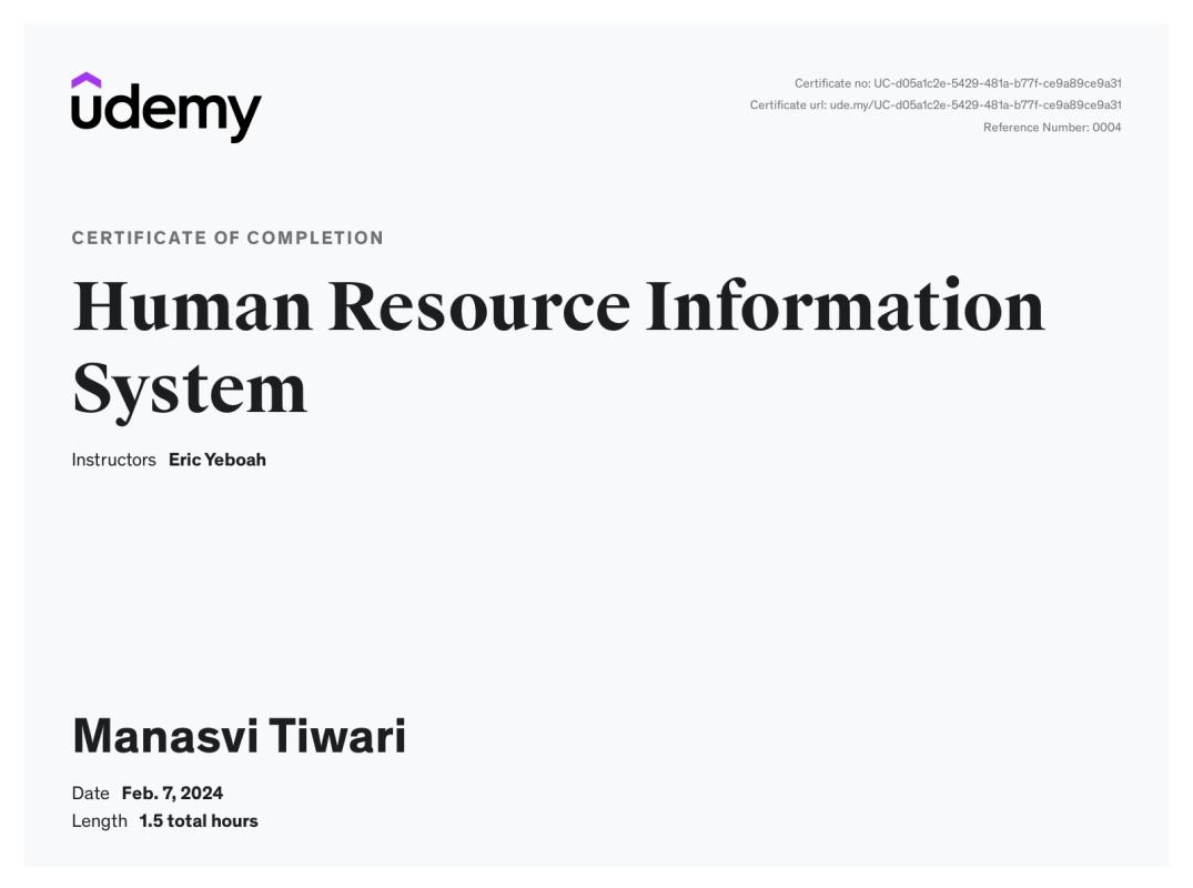 Manasvi Tiwari on LinkedIn: Udemy Course Completion Certificate Manasvi Tiwari on LinkedIn: Udemy Course Completion Certificate