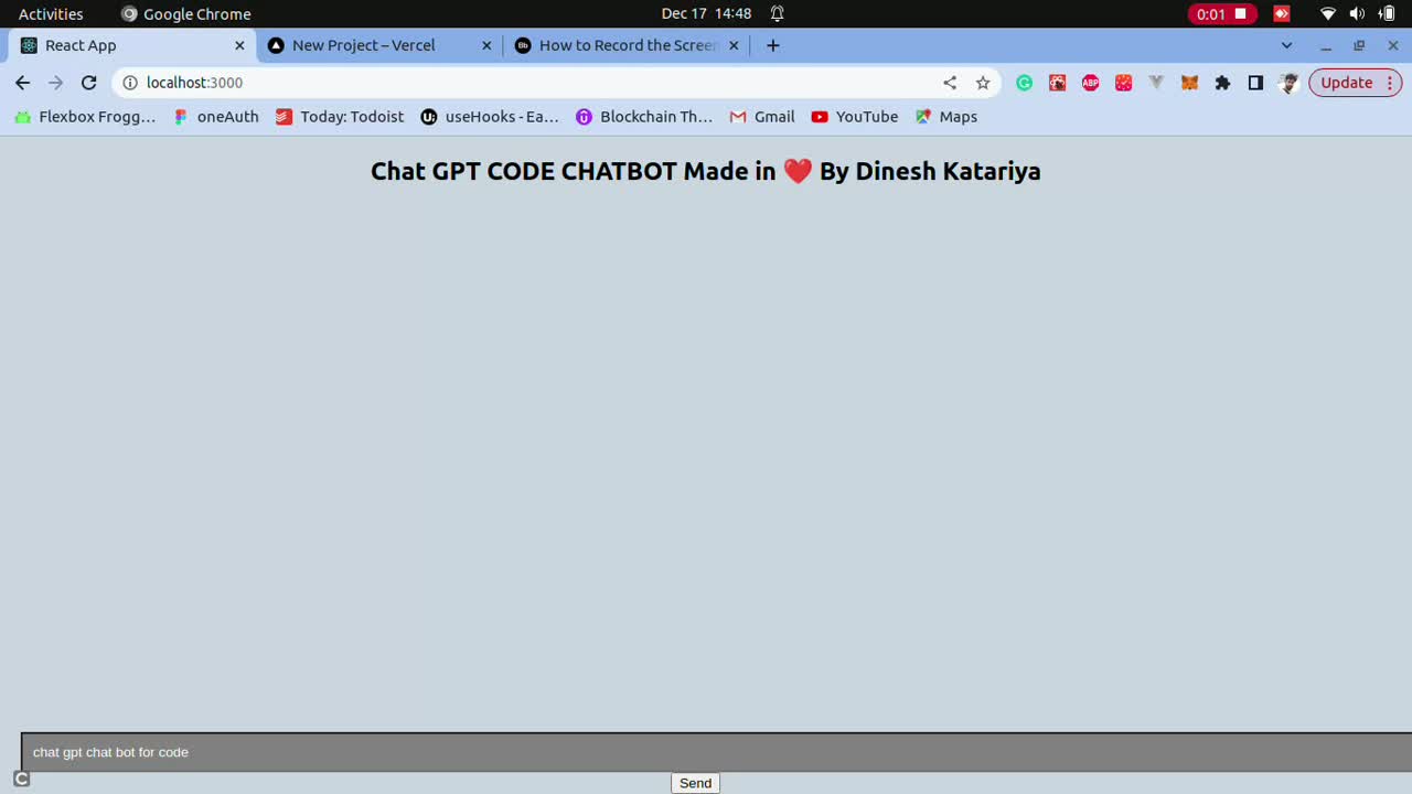 Dinesh katariya on LinkedIn: A chatGPT bot created using React JS ... Dinesh katariya on LinkedIn: A chatGPT bot created using React JS ...
