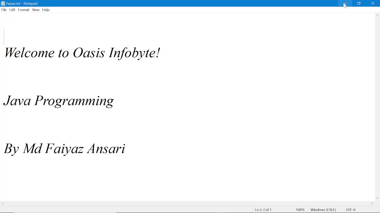 Md Faiyaz Ansari on LinkedIn: #task3 #internship #github #java # ... Md Faiyaz Ansari on LinkedIn: #task3 #internship #github #java # ...
