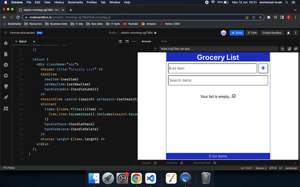 Emmanuel Israel on LinkedIn: #reactjs #javascript #coding Emmanuel Israel on LinkedIn: #reactjs #javascript #coding