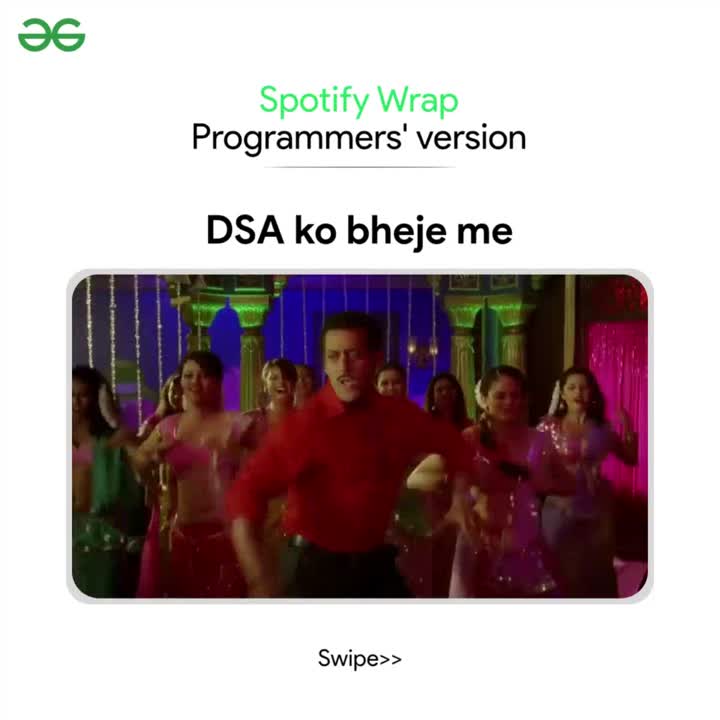 GeeksforGeeks on LinkedIn: Programmers' Spotify Wrap | 59 comments GeeksforGeeks on LinkedIn: Programmers' Spotify Wrap | 59 comments