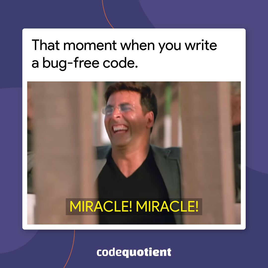 CodeQuotient on LinkedIn: #codequotient #debugging #coderlife #programmers CodeQuotient on LinkedIn: #codequotient #debugging #coderlife #programmers