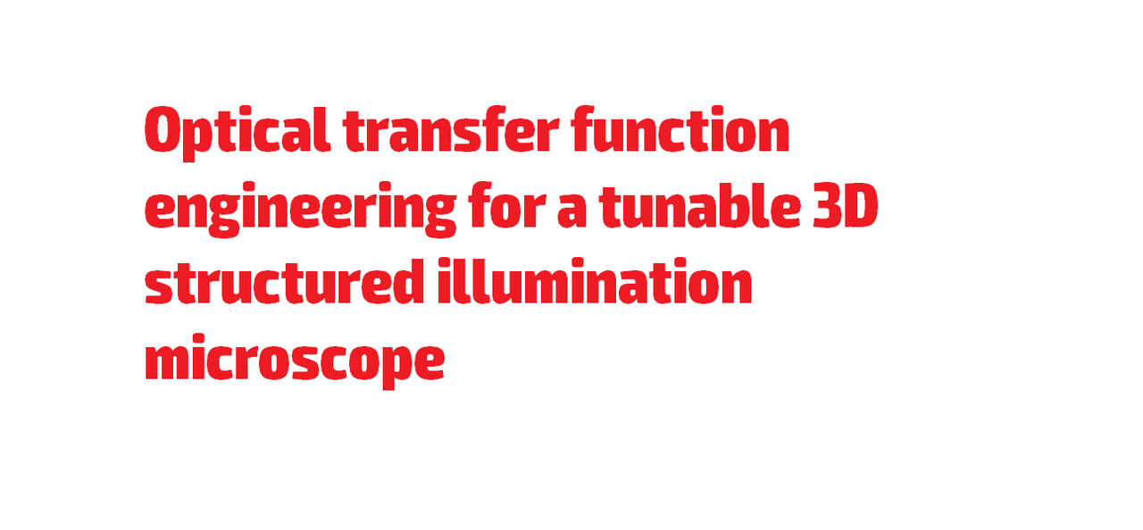 Optical transfer function engineering for a tunable 3D structured ... Optical transfer function engineering for a tunable 3D structured ...