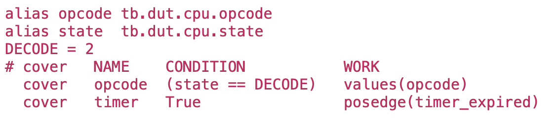 Coverage and python driven verification. Coverage and python driven verification.